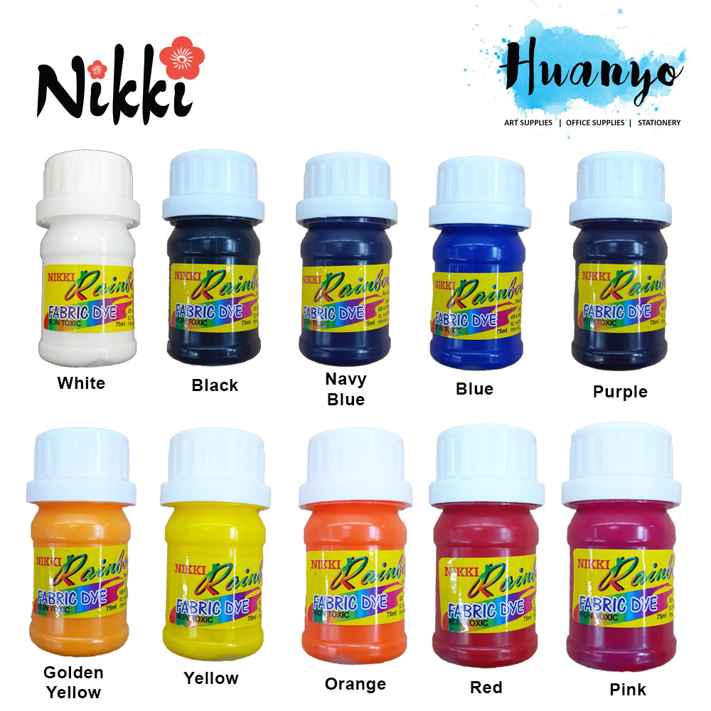 NIKKI Rainbow Non Toxic Fabric Paint Dye 75ML nikki-rainbow-non-toxic-fabric-paint-dye-75ml