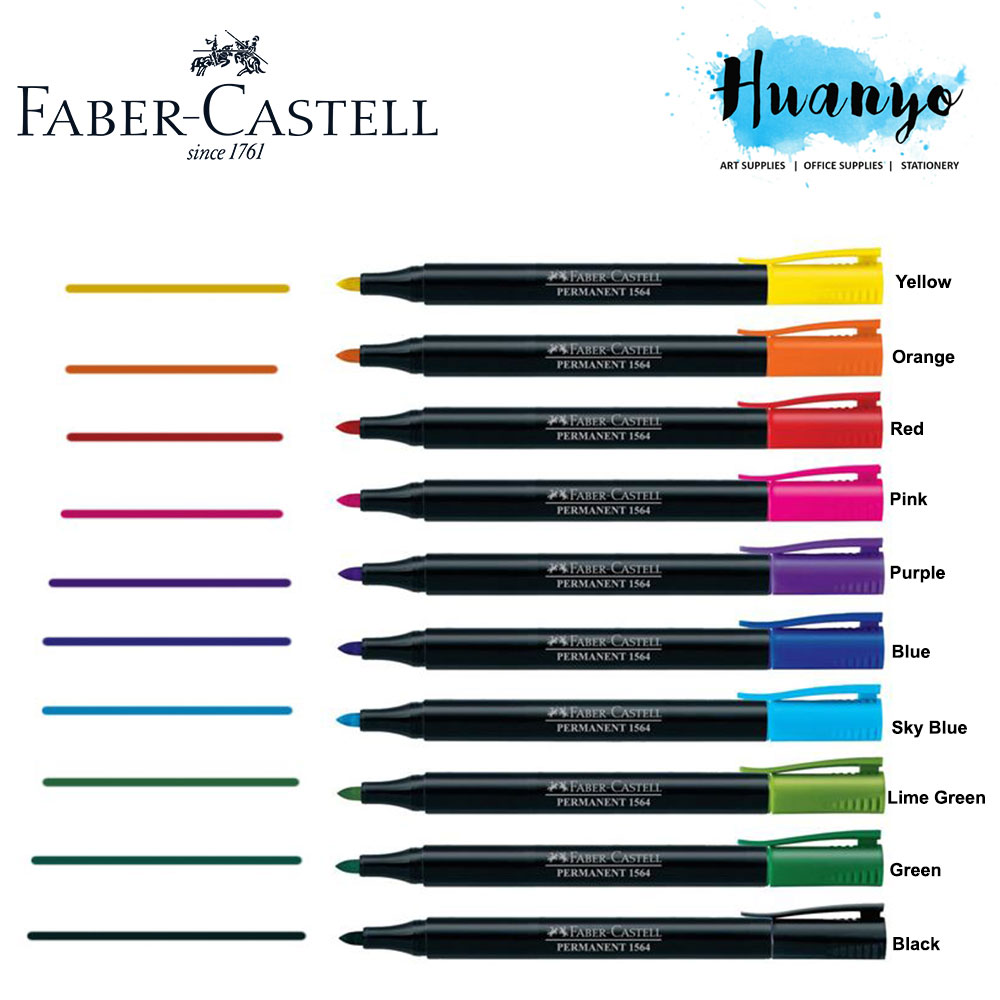 Faber-Castell Permanent Colour Slim Marker 1564 - Fine Bullet Tip (Per Pcs)