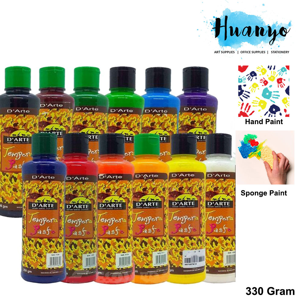 D arte Non Toxic Tempera Paste Colour Paint 300 Gram Per Bottle 