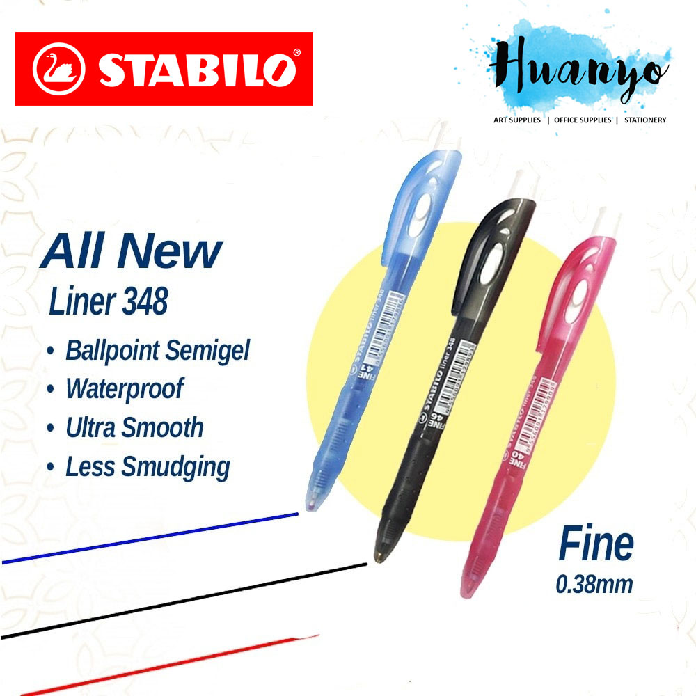 Stabilo 348 Semi Gel Retractable Ball Pen Liner (0.5MM/0.7MM, Extra ...
