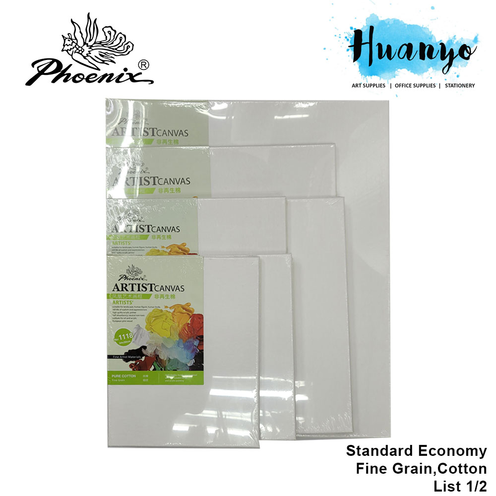 Phoenix Economy Standard White Cotton Stretched Canvas For Oil Acrylic ...