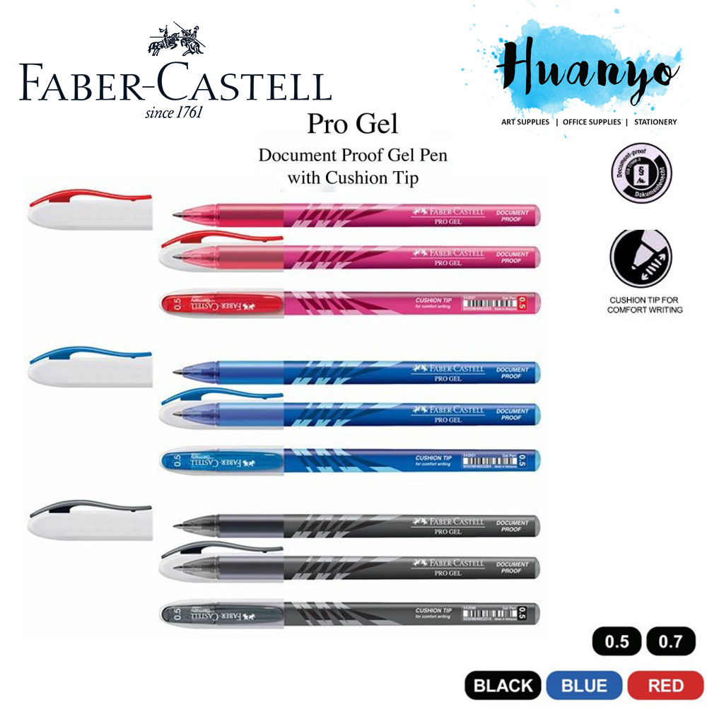 Faber-Castell Pro Gel Document Proof Retractable Rubber Grip Gel Pen ...