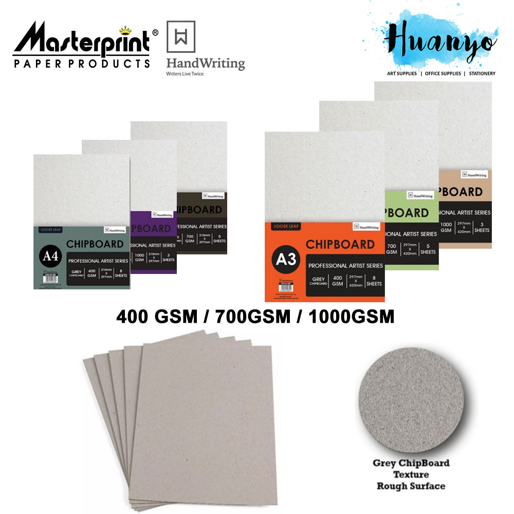 Masterprint Brown Craft Card/Kraft Paper/Grey Hard Chipboard (A4 / A3 ...