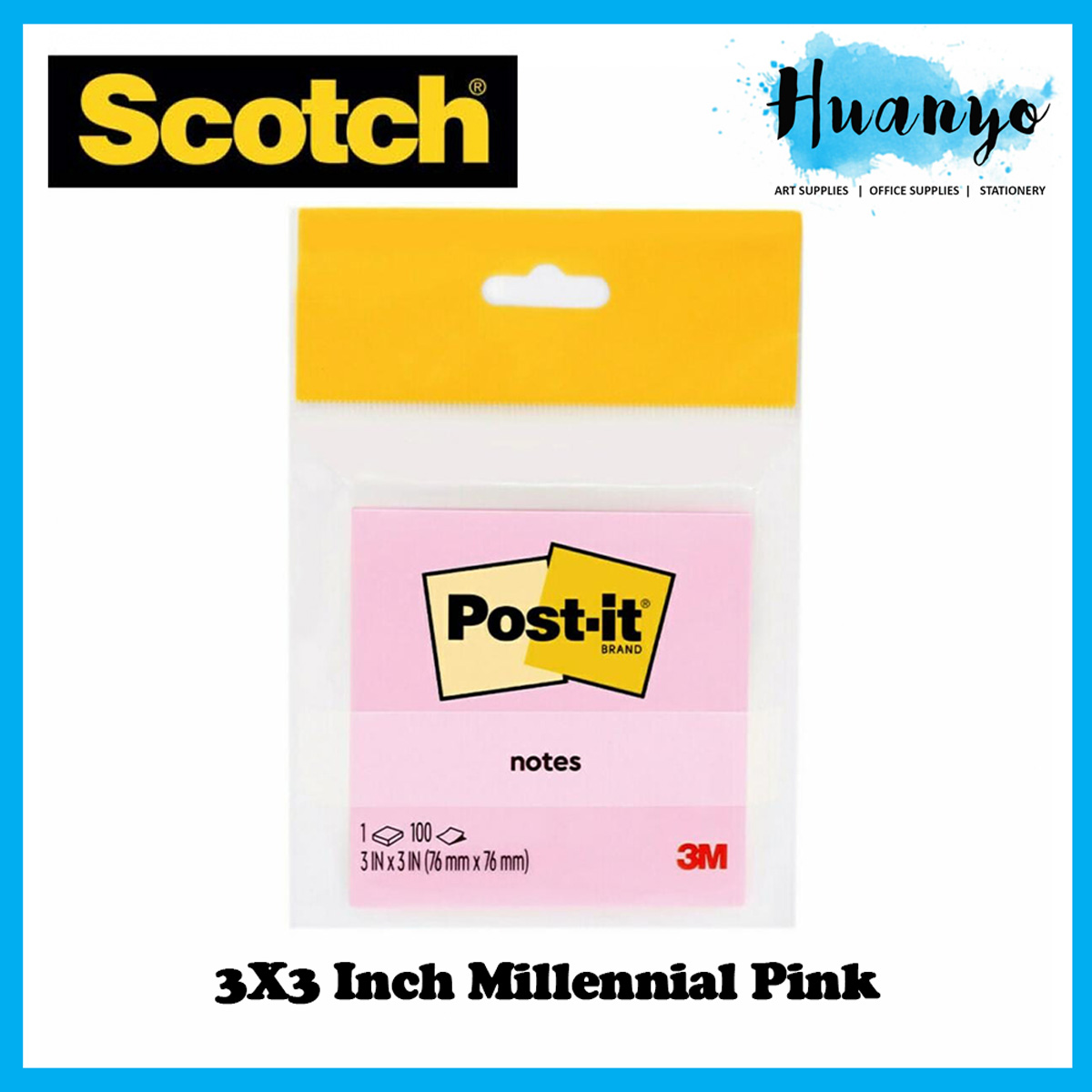 3M Scotch Post-it Yellow / Cloud Blue / Millennial Pink [Sticky Notes ...