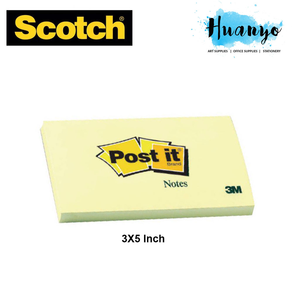 3M Scotch Post-it Yellow [Sticky Notes] (2X3 Inch/ 3X3 Inch/ 3X4 Inch)