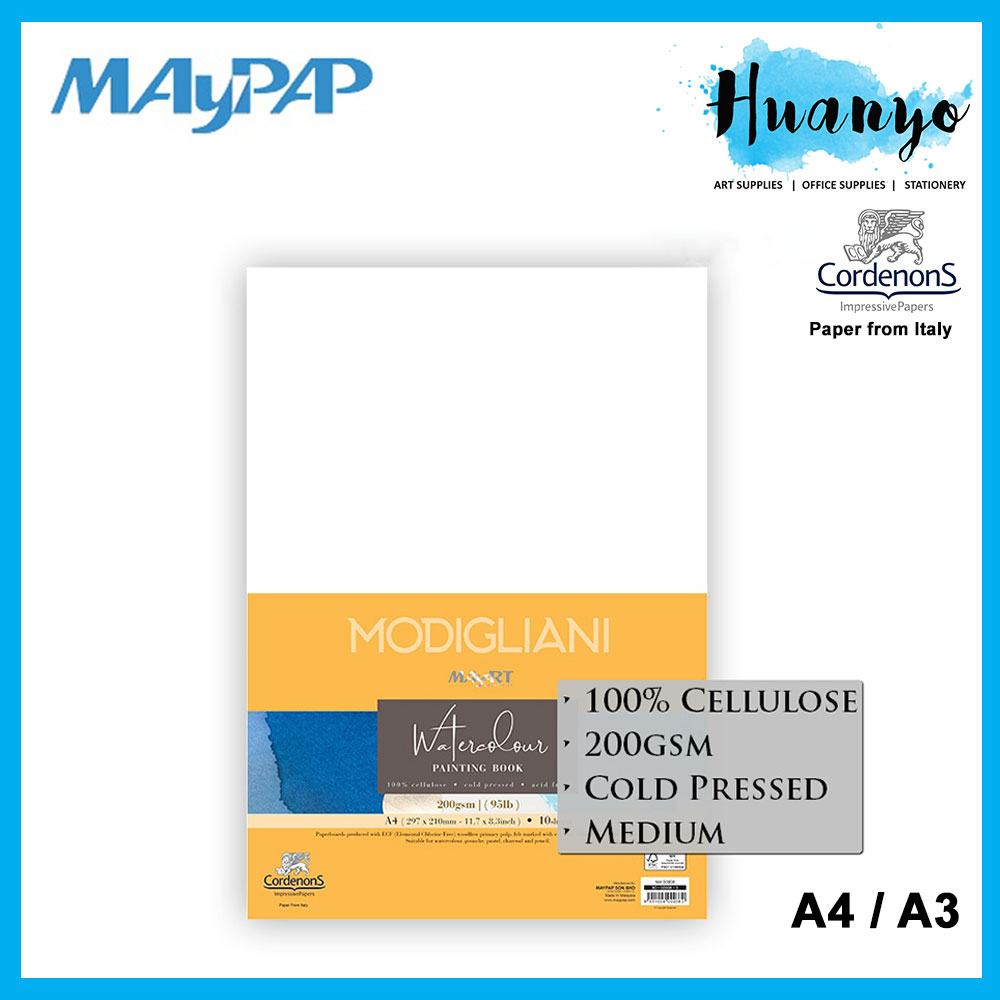 Modigliani Watercolour Paper Pack A3 200GSM / 100% Cellulose Cold ...