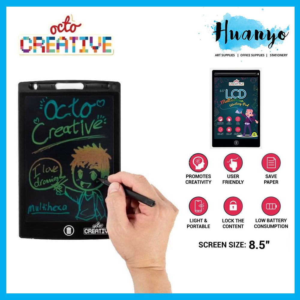 Octo Creative Multicolour LCD Writing Drawing Pad (8.5 Inch)