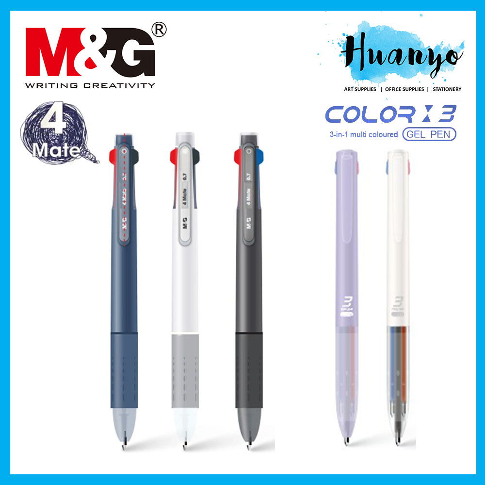 M&G 4 in 1 Multi Colours Retractable Semi Gel Pen (0.7MM) / Multi ...