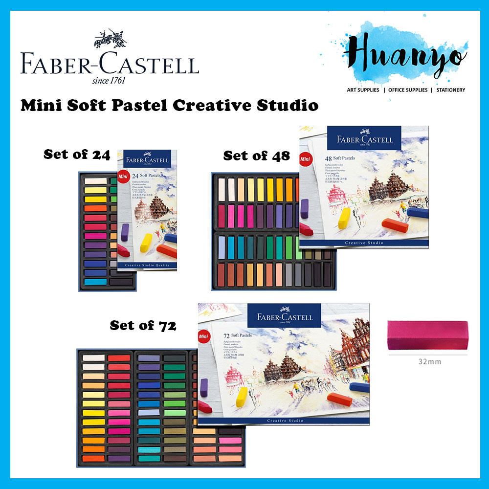 Faber-Castell Mini Soft Pastels Half Length 24/48/72 Colour Set ...
