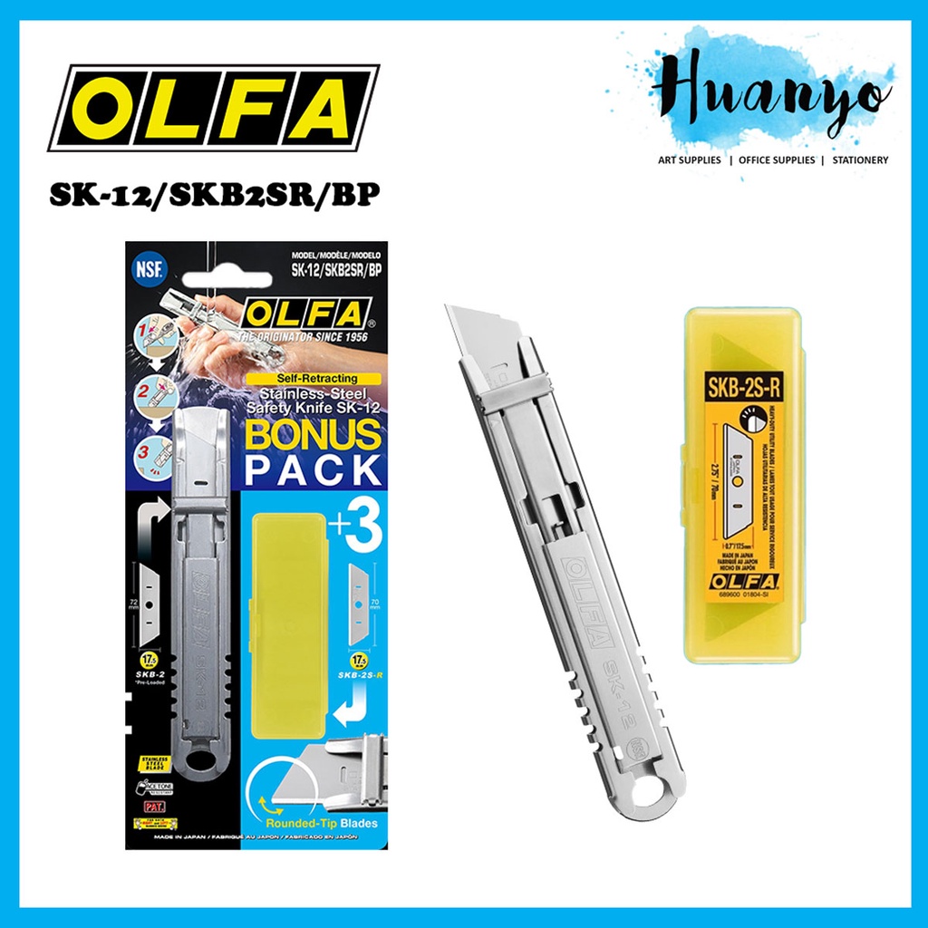 OLFA Stainless-Steel Self-Retracting Safety Cutter Knife Blade Bonus Value Pack for Hobby Craft ...