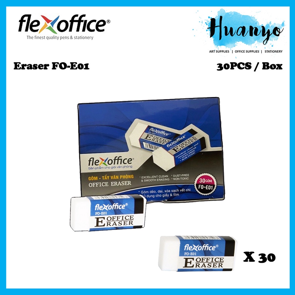 FlexOffice Dust Free Eraser 30 PCS Per Box FO-E01