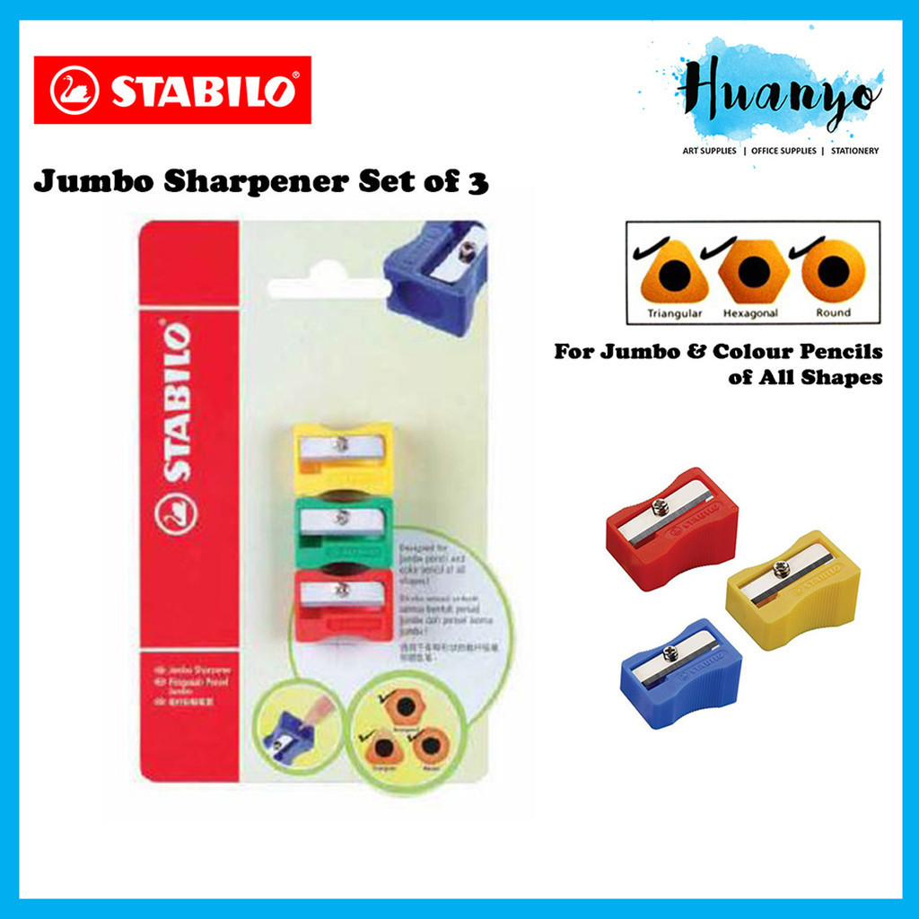 Stabilo Jumbo Colour Sharpener Set of 3 (Random Colour) No. 4562BL3