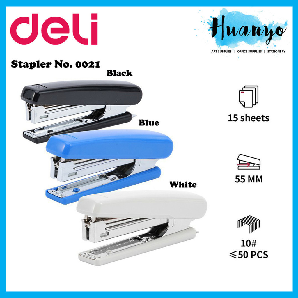 Deli Office Series Stapler (Using No.10 Staples Refill) (Black / Blue ...