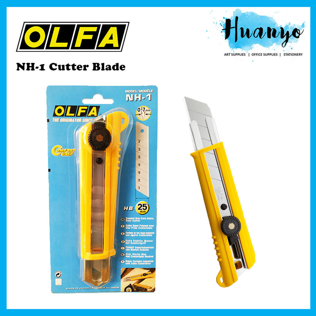 Olfa NH-1 Cutter Heavy Duty Comfort Grip Cutter Knife Blade 25MM