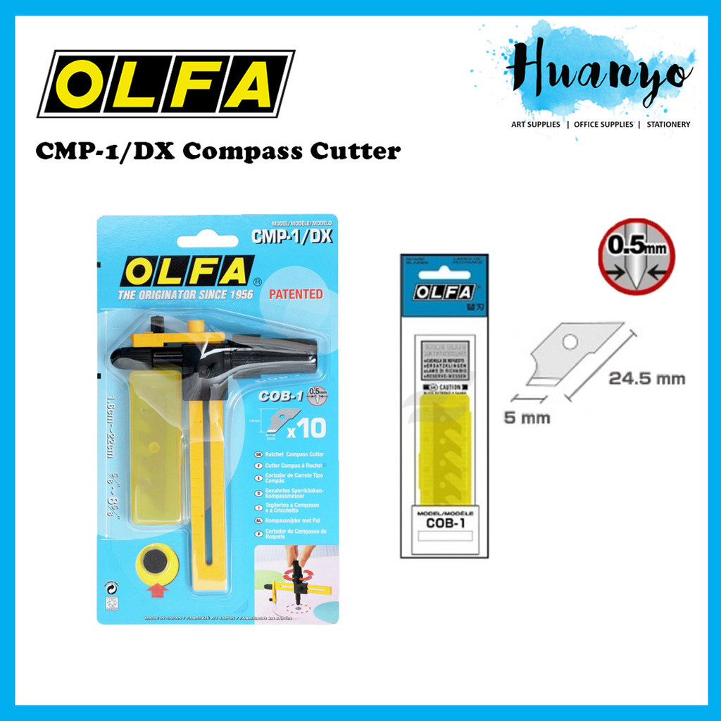 Olfa CMP-1/DX Ratchet Compass Cutter 1-15CM For Hobby Craft & Utility