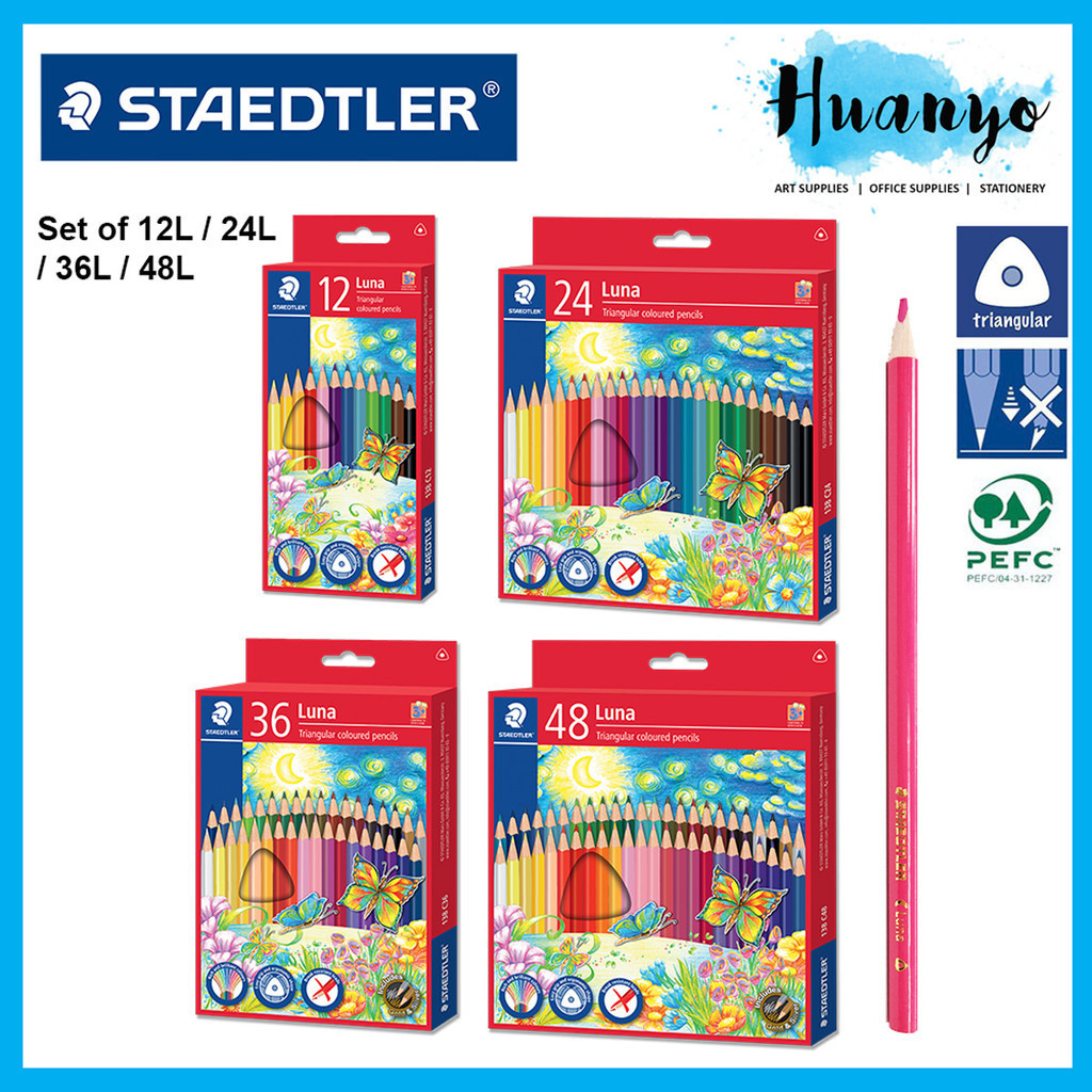 Staedtler Luna Triangular Grip Permanent Colour Pencil (12 / 24 / 36 ...