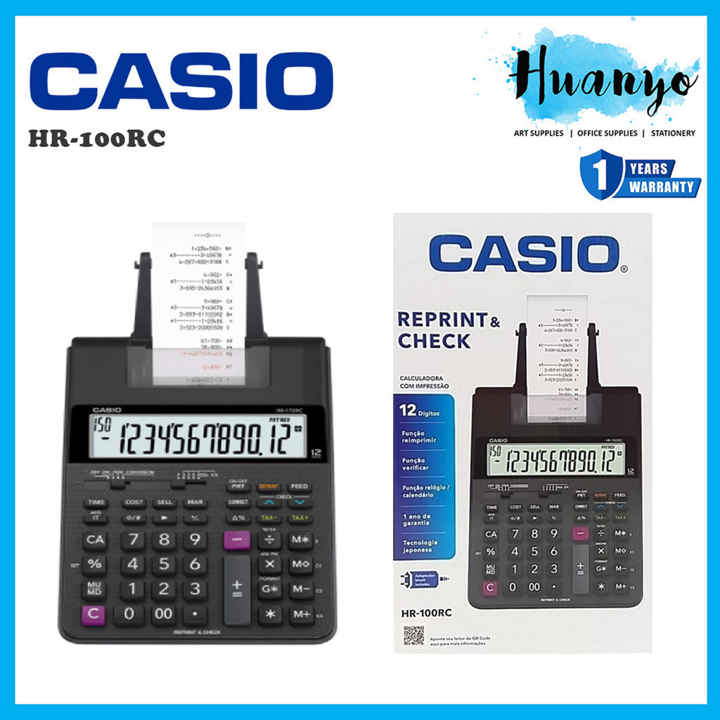 Casio HR-100RC Reprint & Check Calculator
