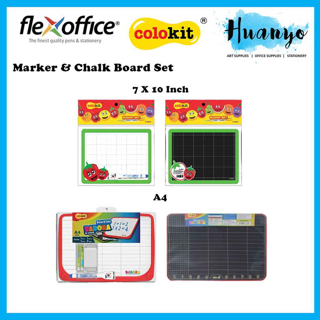 Colokit 2 in 1 Magnetic Marker & Chalk Board Set 7 X 10 Inch (C-B05 ...