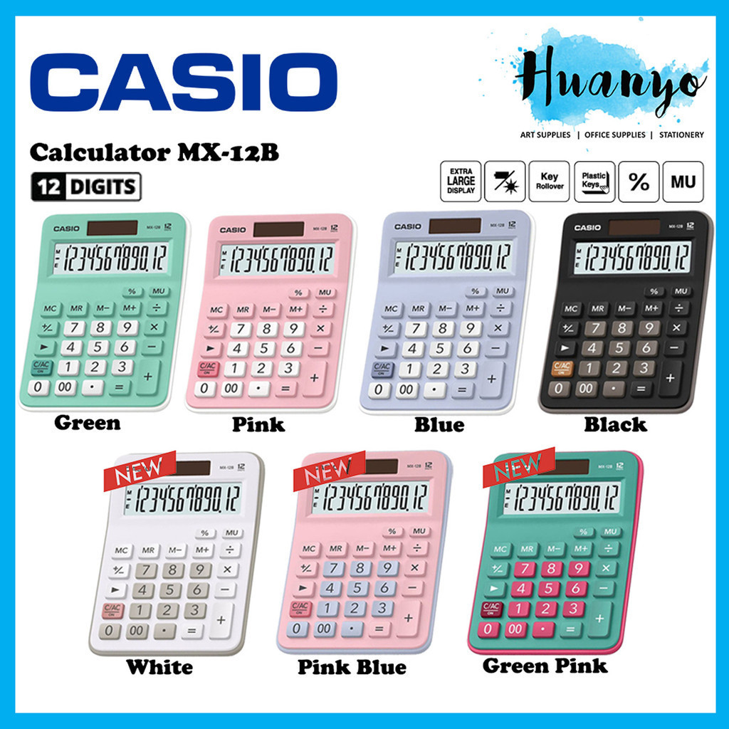 Casio Calculator MX-12B Extra Large Display (12 Digit Display Solar Power & Battery)