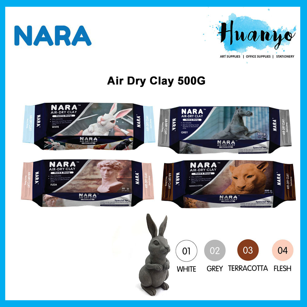 NARA Air Dry Clay for Modeling, Sculpture 500G [White / Stone Grey ...