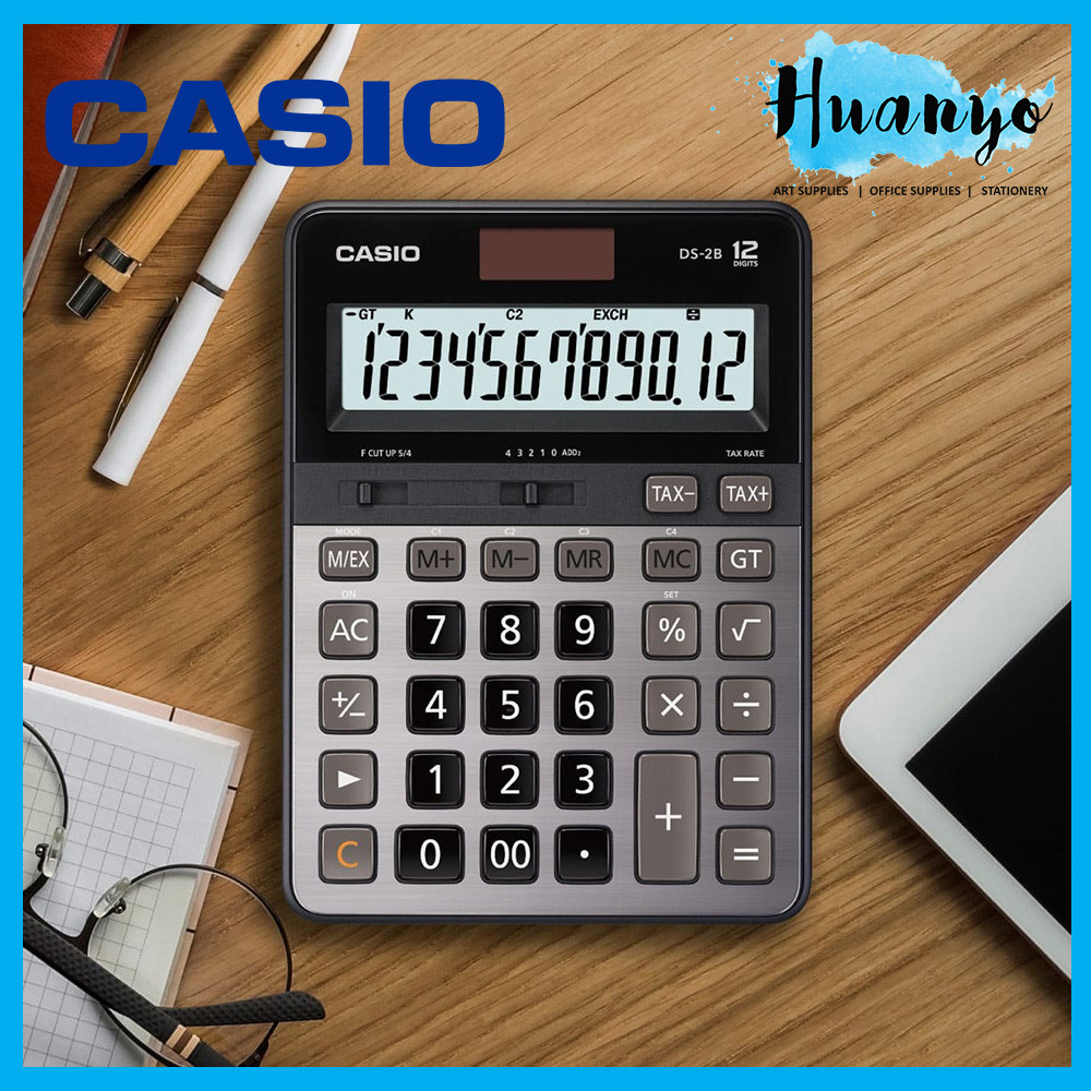 Casio Heavy Duty Calculator DS-2B (12 Digits /Extra Large Display/Solar ...