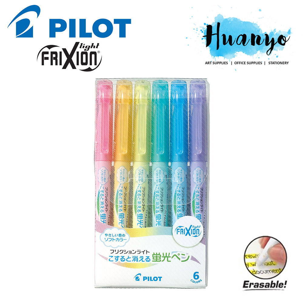 Pilot FriXion Light Pastel Soft Color Erasable Highlighter - 6 Color Set