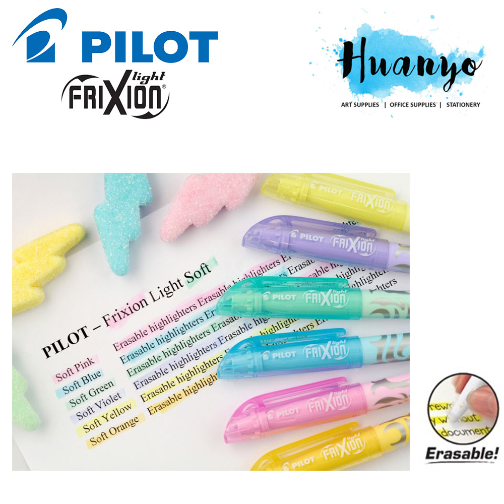 Pilot FriXion Light Pastel Soft Color Erasable Highlighter - 6 Color Set