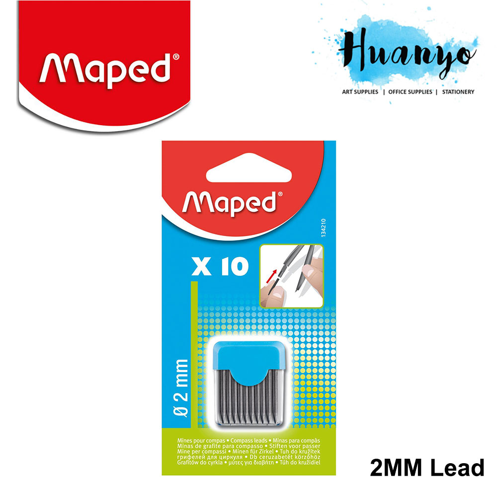 Maped Compass Leads (10 pcs) 2mm - Black